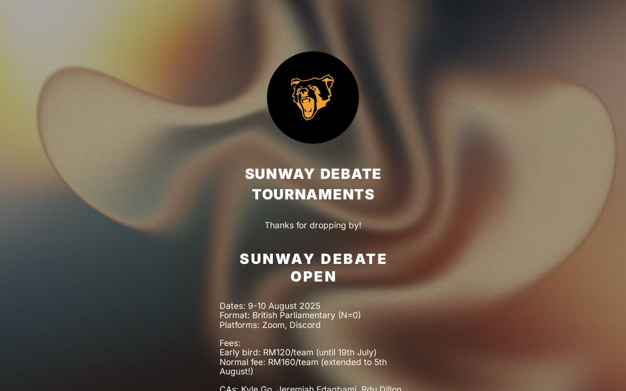 Sunway Debate Tournaments 2024